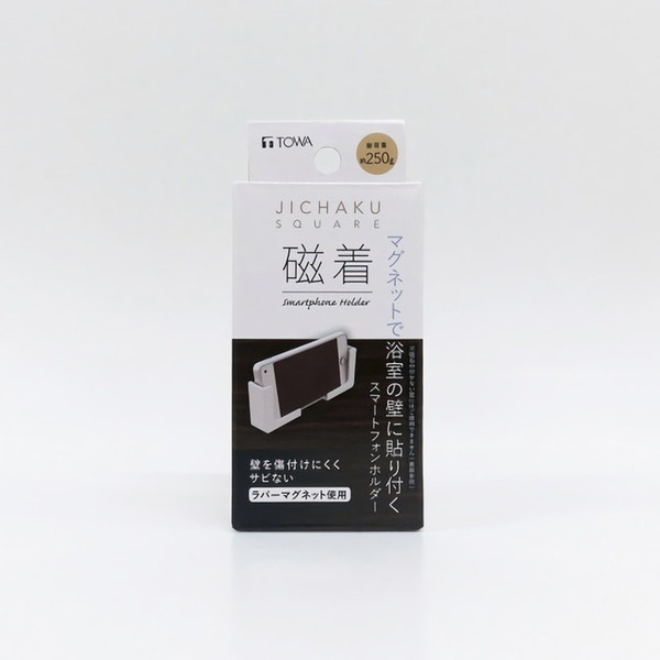 【商品詳細】マグネットで、浴室の壁に貼り付く●磁石で浴室の壁にくっつけて使用するアイテムです。●浴室の壁をキズ付けにくく、サビにくいラバータイプマグネットを使用したスマートフォンホルダーです。●吸盤では使えなかった、ザラザラ面（シボ面）にも...