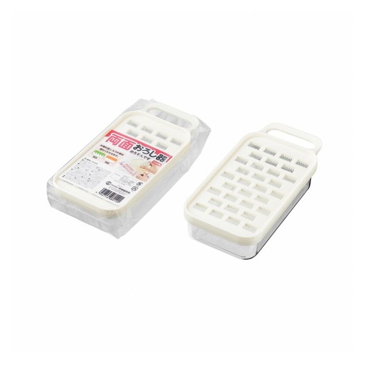 【商品詳細】両面使えるおろし器！●両面使えるおろし器です。●片面は粗く、もう片面は細かくおろせます。●受け皿がおろし汁もしっかり受け止めます。●穴が大きく目づまりしにくいです。※メーカーの都合により、パッケージ・仕様等は予告なく変更になる場...