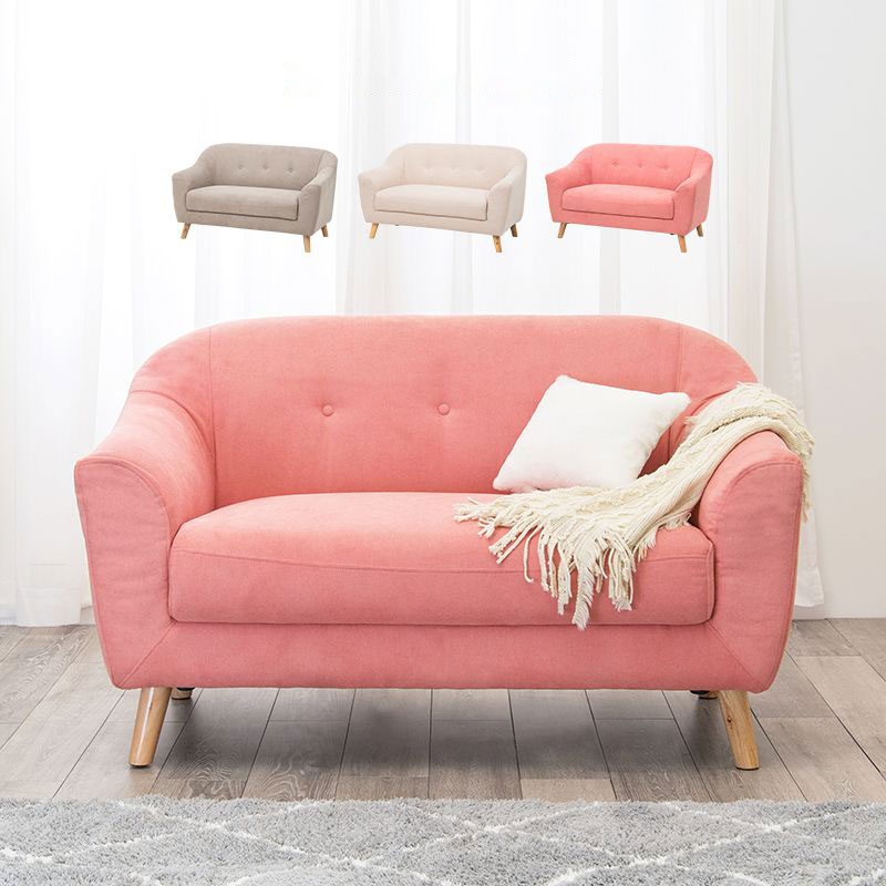 【商品サイズ】(約)幅125×奥行68×高さ73(60)×座面高42(29)cm【成分材質】主材：天然木、張地：ポリエステル【生産国】中国【備考】■組立式【特徴】滑らかな曲線フォルムと、大人可愛いカラーがポイント。ほどよいコンパクトサイズ。...