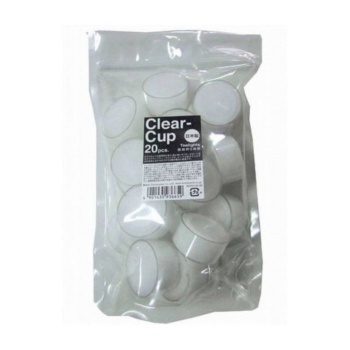 クリアカップは透明度が高く、熱に強い素材、ポリカーボネートです。ロウが液化したときに、透明なカップを透して光が全体に広がります。お得な20個袋入り。素材・成分パラフィン、芯糸商品区分:日用雑貨品・他製造国:日本メーカー名:カメヤマサイズ/容...