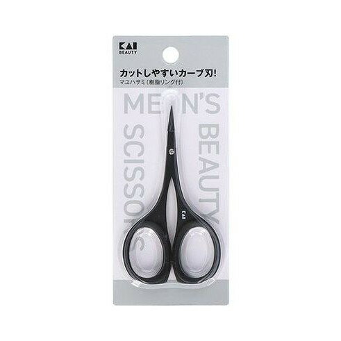 【商品詳細】男性向けの指穴サイズで、すべりにくい樹脂リングを装着したオール金属のマユ用ハサミです。成分:本体：ステンレス刃物鋼、リング：熱可塑性エラストマーメーカー名:貝印生産国:中華人民共和国内容量:1本【配送について】こちらはメール便で...