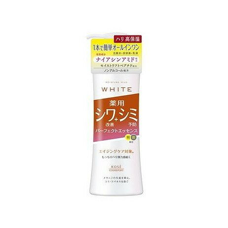 【商品詳細】有効成分「ナイアシンアミド」配合。シワ改善×＊×ハリうるおいケアができる、1品3役の薬用パーフェクトエッセンスです。ベタつかず軽い付け心地なのに、もっちりとしたハリ感を長時間キープ。＊メラニンの生成を抑え、シミ・ソバカスを防ぐ成...