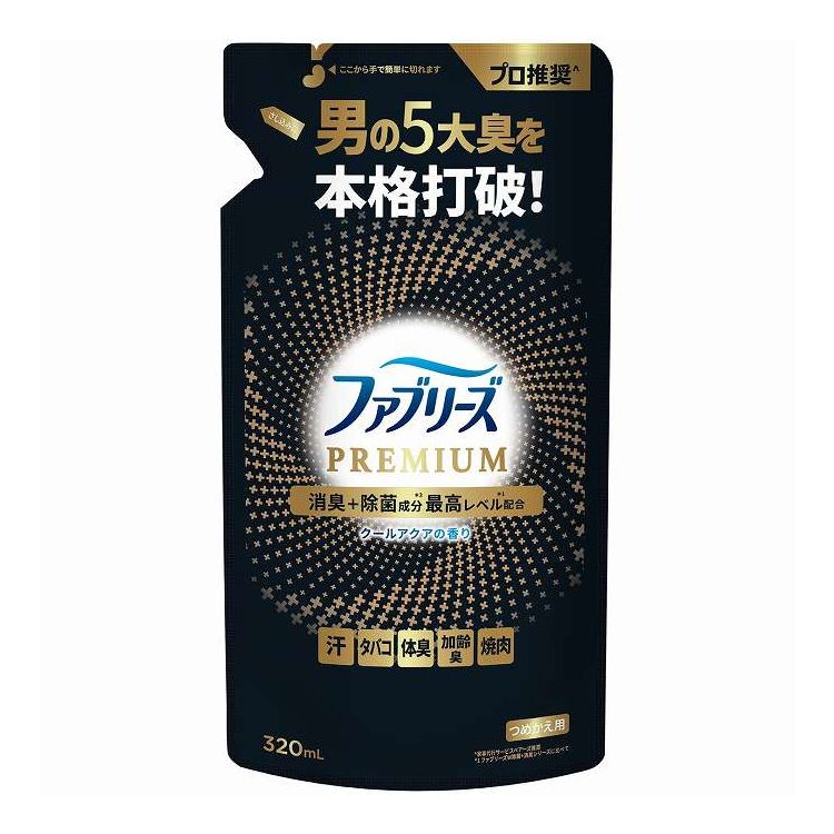 【商品詳細】”プロ推奨”消臭＋除菌成分最高レベル配合。ファブリーズW除菌＋消臭プレミアム”メン”がトータルリステージ！商品区分:日用雑貨品、他メーカー名:P＆Gジャパン生産国・加工国:日本内容量:320mL【代引きについて】こちらの商品は、...