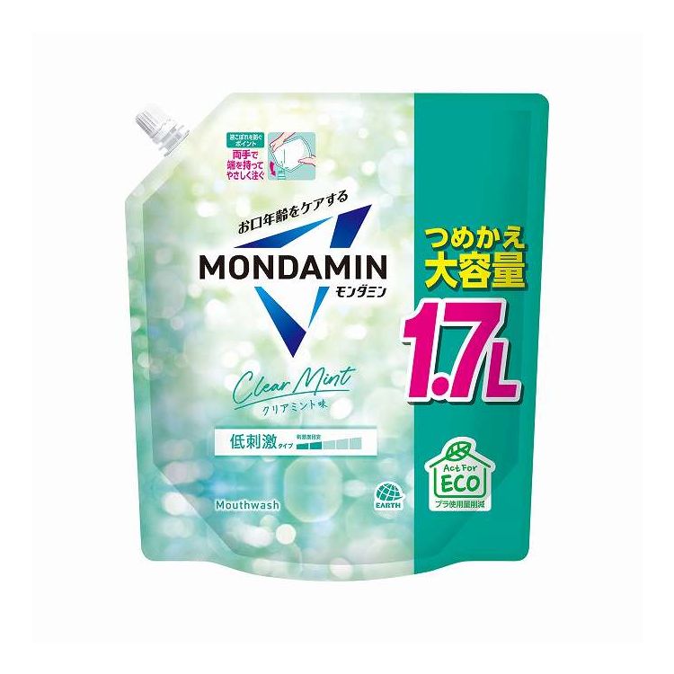 【商品詳細】透明感のある息が続く、お口美活のための洗口液。お口のトラブルの原因となるよごれを洗い流します。心地よいクリアミントの香味です。大容量でエコなパウチタイプです。成分:溶剤：水、エタノール　湿潤剤：グリセリン　可溶化剤：PEG-60...