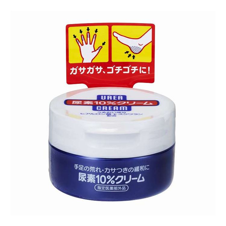【商品詳細】手足の荒れ、カサつきの緩和に。指先・かかと・ひじ・ひざに！角質層に水分を保持し、柔軟にする尿素10％配合。うるおい成分ヒアルロン酸＋スクワラン配合。ジャータイプ成分:（1g中）尿素100mg／トコフェロール酢酸エステル1mg／グ...