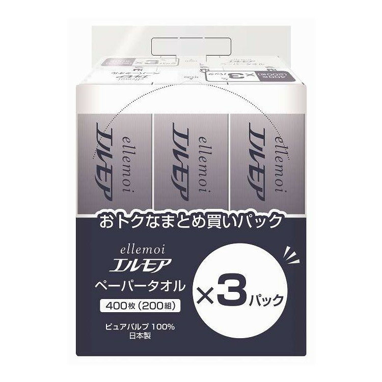 【商品詳細】200組（400枚）×3個パック。ピュアパルプ100％。シートサイズ230mm×198mm。日本製。成分:パルプ100％メーカー名:カミ商事生産国・加工国:日本内容量:3個【代引きについて】こちらの商品は、代引きでの出荷は受け付...