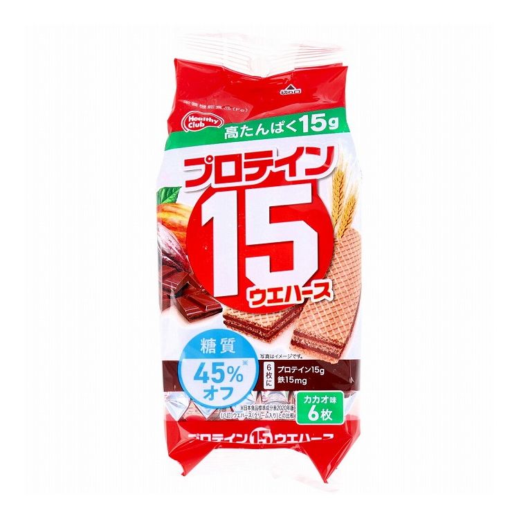 子供から大人まで幅広い年齢層で人気の栄養機能＆健康サポートウエハースです。不足しがちな栄養素を毎日手軽に補給できます。●香ばしいココアウエハースにマイルドなチョコクリームをサンドしました。●タンパク質たっぷり配合。●6枚にプロテイン15g＆...