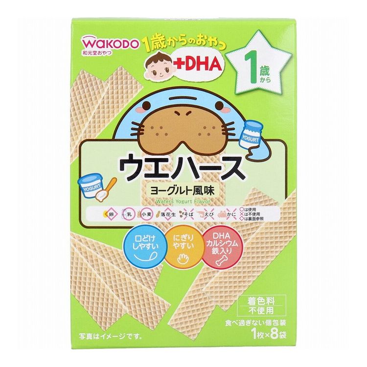 さわやかなヨーグルト風味に仕上げた、口どけしやすい甘さ控えめのウエハースです。●育ちざかりのお子さまに必要なDHA、カルシウム、鉄入り。●お子さまと楽しく会話しながらおやつタイムを過ごせるいろいろな形。●口どけしやすくするための、だ液がしみ...