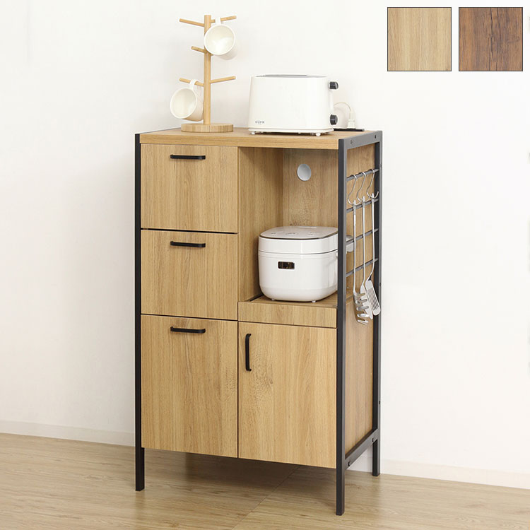 ■サイズ：幅60×奥行40×高さ100cm■生産国：中国■材質：合成樹脂化粧繊維板、スチール【代引きについて】こちらの商品は、代引きでの出荷は受け付けておりません。【送料について】北海道、沖縄、離島は送料を頂きます。アート キッチン収納シリ...
