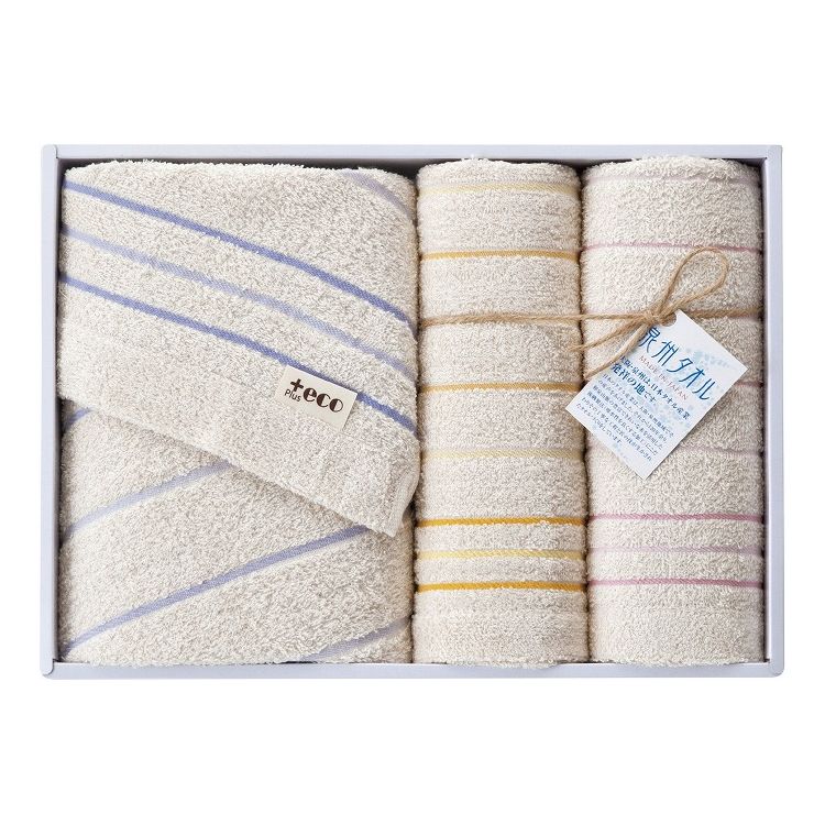 無漂白の綿で織り上げた風合いの良さと、天然にこだわった人と地球にやさしいエコタオル。デリケートな肌やお子様にもお使いいただけます。【商品内容】バスタオル×1・フェイスタオル×2【商品サイズ】フェイスタオル340mm×800mm・バスタオル6...