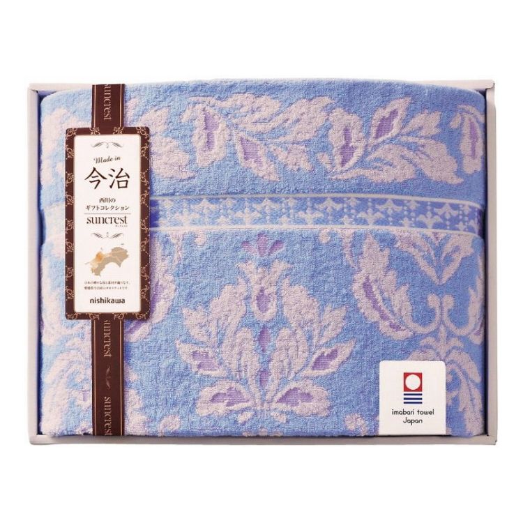 日本のタオルの産地「今治」で丁寧に織り上げたタオルケットです。吸湿性に優れており、年間を通じて使いやすいタオルケットです。【セット内容】商品1400×1900mm【商品サイズ】-【材質】綿100%商品重量：1300g箱サイズ：箱340×44...