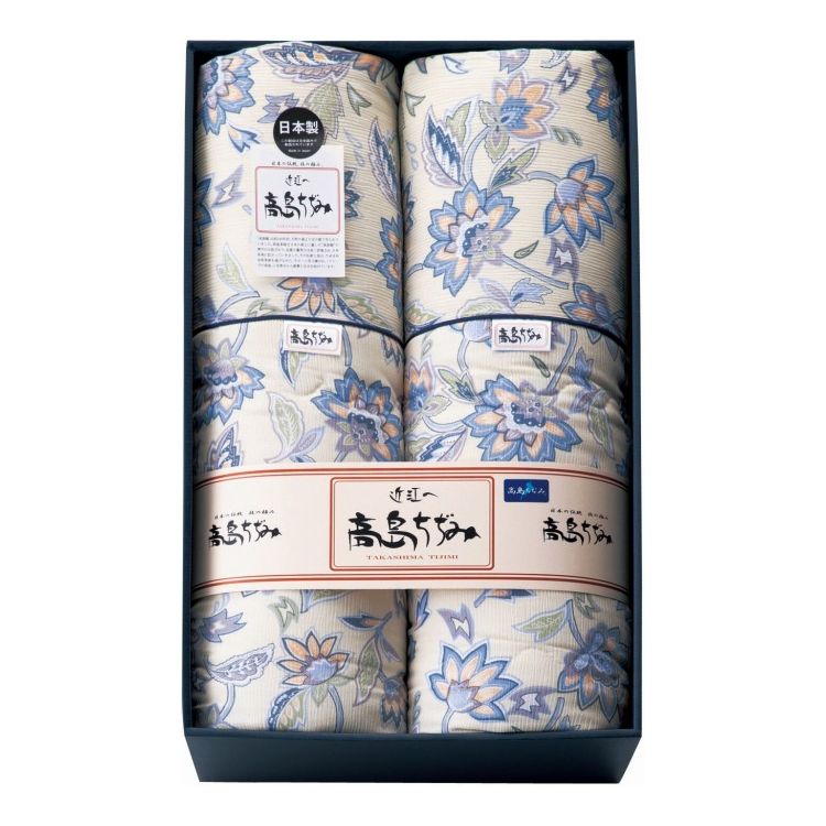 滋賀県高島市で生まれた地域ブランド「高島ちぢみ」。凸凹感の「シボ」加工で生地と肌に触れる間に空気が通り清涼感が得られます。蒸し暑い日本の風土に適した素材です。【セット内容】商品1400×1900mm×2【商品サイズ】-【材質】側地：綿100...