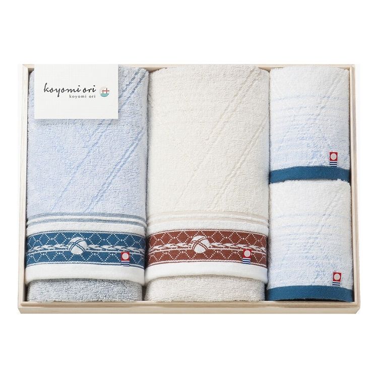 今治タオル koyomi ori フェイスタオル2P＆ウォッシュタオル2P(国産木箱入) KOK-407【商品説明】優美な着物を描いた和モダンで華やかなタオル日本伝統衣装である着物をイメージした今治タオル。繻子織で表現された着物の華やかで美...