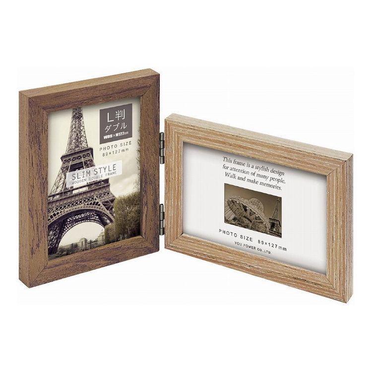 スリムスタイル木製ダブルフレーム SW-01211【商品説明】スタイリッシュな天然木張り仕上げ！！ ナチュラルとブラウンのシンプル組み合わせのフレーム。　サービスサイズ2枚セットできます。 MDF（繊維板）、ガラス ★サービスサイズ2枚用　...