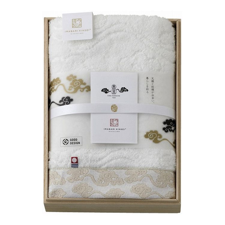 今治謹製 雲母唐長（KIRA KARACHO） 唐長文様ロングフェイスタオル（木箱入） オレンジ KK89025OR【商品説明】400年来の歴史を持つ京都の唐紙屋「唐長」をルーツに持つ「雲母唐長」と今治謹製がコラボレーションした今治タオルの...