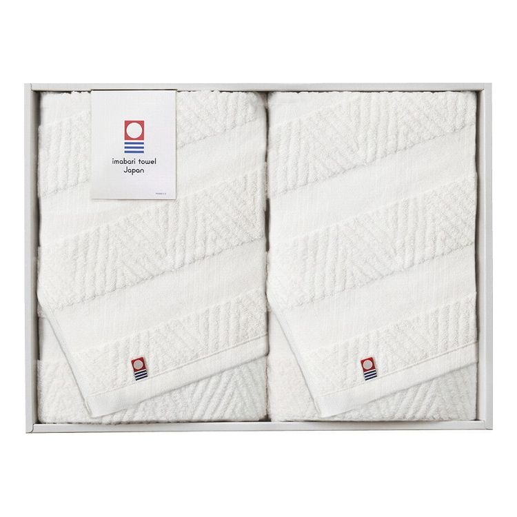 今治 綾 ジャガードバスタオル2P IMT28501S【商品説明】日本古来から伝わる伝統的な織り方である「綾織」をイメージした純粋な今治の白タオル。表情の違うパイル部分とガーゼ部分を交互に使い分けた表情豊かなタオルです。 タオルの名産地であ...
