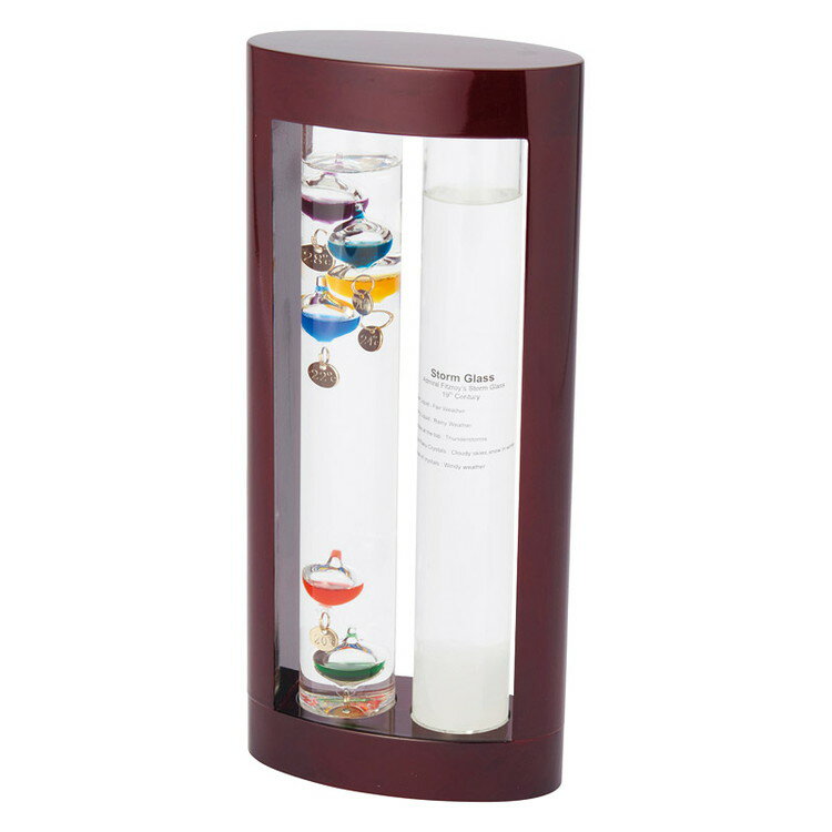 天候によって結晶の様子が変化すると言われているストームグラスと、気温によって上下するガラスの球体が気温を示す温度計が1つになったインテリア。リビング・書斎・寝室どこに置いても絵になります。測定可能範囲18℃〜28℃。ホウケイ酸ガラス、水、エ...