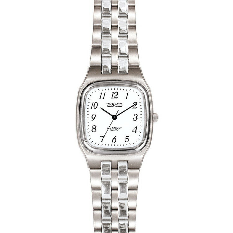 角型デザインに軽量で肌に優しいチタンを使用。どこか古風な顔を持ったブレスウォッチ。日常生活防水。電池寿命約4年。ムーブメント日本製。ケース・ベルト:チタン、ガラス:クリスタルガラスケース:約3×2.2cm、腕まわり:約14〜17.5cm【代...