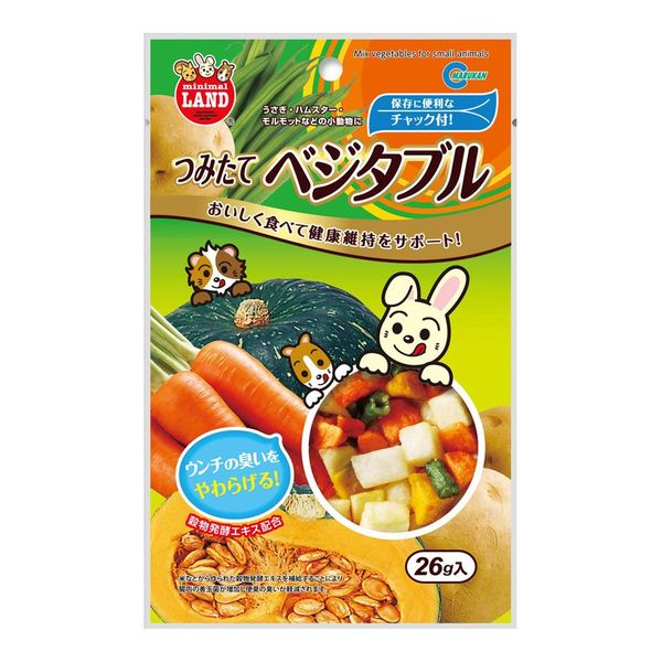 【商品詳細】天然食物繊維豊富な小動物用のおやつニンジン・かぼちゃ・じゃがいも・インゲンの4種類をミックス【分類】ハムスター用おやつ【原材料】ジャガイモ・カボチャ・ニンジン・インゲン・植物油・麦芽糖・食塩・穀物発酵エキス・酸化防止剤(ビタミン...