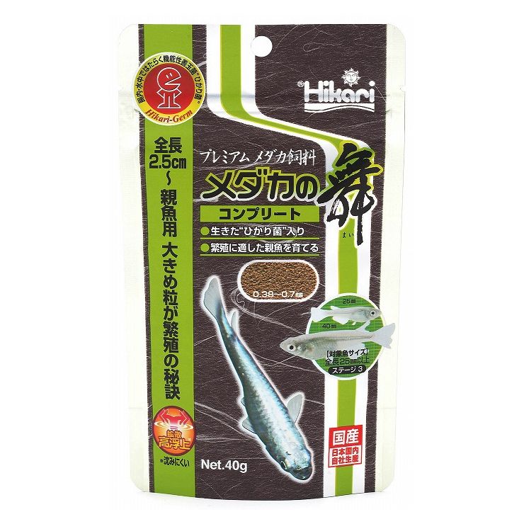 【商品詳細】愛好家向けのメダカプレミアム飼料。繁殖力を目的とした、嗜好性・栄養価の高い飼料。（親魚用）原材料(成分)オキアミミール、フィッシュミール、卵白粉末、イカミール、ビール酵母、でんぷん類、乳化剤、大豆ミール、海藻粉末、グルテンミール...