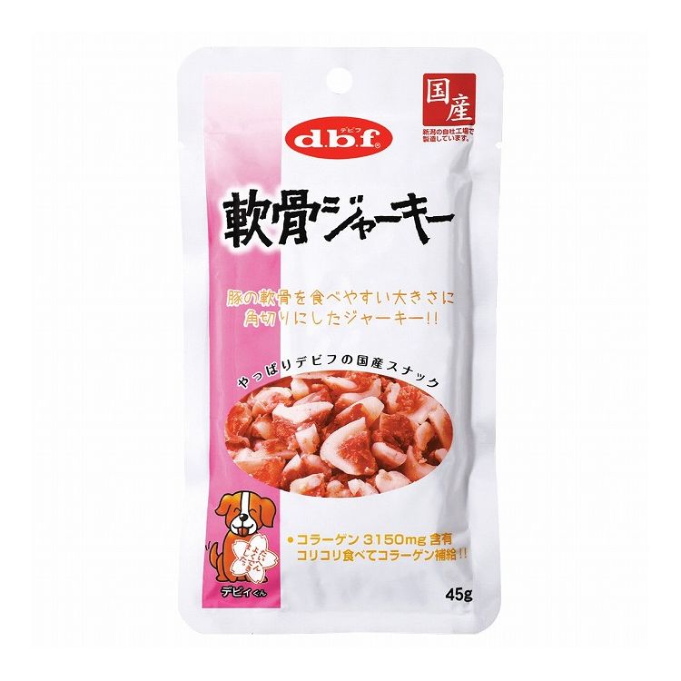 【商品説明】コリコリ食べてコラーゲン補給！豚の軟骨を食べやすく角切りにした嗜好性の良いジャーキーです。1袋当たり3150mgのコラーゲンが含まれています。(メーカー分析値)食品用のお肉を使用し、新潟の自社工場で製造しています。・メーカー名デ...