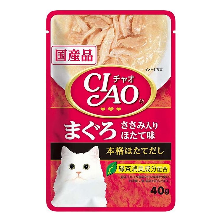 【商品説明】いつもの食事やおやつに♪・素材を細かくペースト状にしささみをトッピングしました。・いつもの食事やおやつにも便利な使い切りサイズ。・本格ほたてだし使用。・緑茶エキスが腸管内の内容物の臭いを吸着し、糞・尿臭を和らげます。●原材料(成...