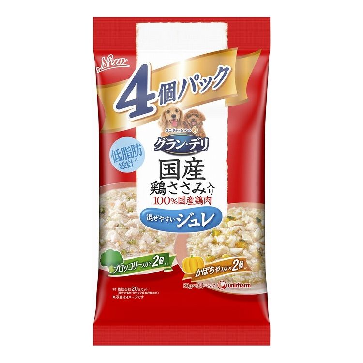 【商品説明】素材のおいしさあふれる！・100％国産の良質な鶏肉を調理・美味しい鶏ささみ入りレトルトパウチ・ドライタイプやソフトタイプのフードと混ぜやすいジュレタイプ・美味しい低脂肪パウチ・ブロッコリー入りとかぼちゃ入りがそれぞれ2個ずつ入っ...