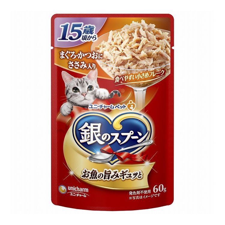 【商品説明】お魚の旨みギュッと！・たっぷりの身とうまみで抜群のおいしさを実現・ねこが大好きなやわらかゼリータイプ・15歳頃からの愛猫の健康維持を考えて、ビタミンE・B群を調整●原材料(成分)魚介類(かつお、まぐろ、フィッシュエキス)、ささみ...