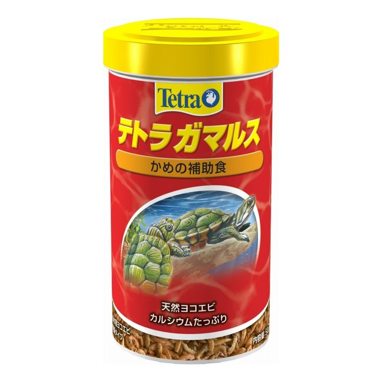 【商品説明】・主にミドリガメ・ゼニガメ用に開発された栄養補給用天然フードです。・乾燥した天然のヨコエビ（端脚類）を使用していますので、かめが喜んで食べます。・かめの甲羅の形成に不可欠なカルシウムを多く含み、健全な成長を促進します。・テトラレ...