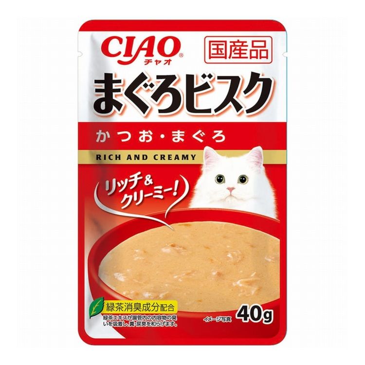 【商品説明】・お魚がベースの濃厚なスープタイプ。とろっとクリーミーに仕上げました。・食べやすく、なめるだけでおいしくいただけます。・緑茶抽出成分が腸管内の内容物の臭いを吸着し、糞・尿臭を和らげます。○原材料(成分)かつお、まぐろ、まぐろエキ...