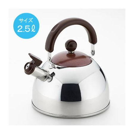 商品名ショコラ笛吹きケトル2.5Lカラー/JANブラウン/4979487924351商品サイズ約全幅22.7×口径9.3×底径19.6×全高21.5cm重量約560g材質本体・フタ：ステンレス鋼ハンドル・ツマミ：メラミン樹脂笛部：66ナイロ...