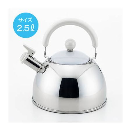 商品名ショコラ笛吹きケトル2.5Lカラー/JANホワイト/4979487924368商品サイズ約全幅22.7×口径9.3×底径19.6×全高21.5cm重量約560g材質本体・フタ：ステンレス鋼ハンドル・ツマミ：メラミン樹脂笛部：66ナイロ...