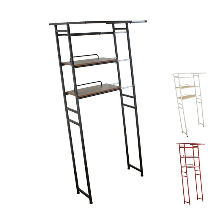 【商品名】立掛け洗濯機ラック【サイズ】幅60〜80×奥行64×高さ182cm【材質】スチール、粉体塗装、MDF(メラミン化粧貼り)【生産国】中国【商品詳細】斜めに立て掛けるランドリーラック。ラック背面は空洞のため、洗濯機を移動せず簡単に設置...
