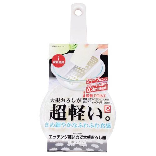 サイズ:(約)幅85×全長270mm本体重量:(約)70g材質:樹脂部/ABS樹脂(耐熱温度90度)、おろし部/ステンレス鋼原産国:中国【商品説明】「愛着道具 エッチング軽い力で大根おろし器 C-8397 ホワイト」は、厚さ0.3mmの特殊...