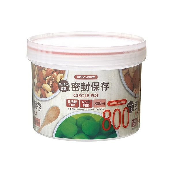 アスベル 保存容器 Sサークルポット PS-30 ナチュラルJANコード：4974908400803容量：800ml直径12.4×高さ9.6cm材質：本体・フタ＝ポリプロピレン、パッキン＝シリコーンゴム【送料について】北海道、沖縄、離島は送...