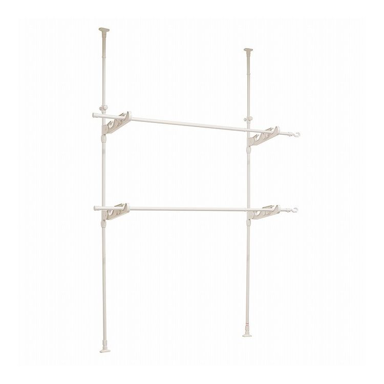 ■商品説明ライトグレーカラー物干しシリーズ不使用時はカーテン裏にコンパクトに収納できます。内蔵バネ+ジャッキ方式でしっかりと固定できます。専用伸縮竿2本付 約120〜218cm（竿は本体に掛けられます。）。取り付け高さ180〜225cm。竿...