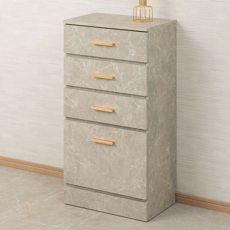 限定オリジナルカラー大理石柄とシャンパンゴールドの取っ手が高級感溢れるデザイン。甘すぎないくすみカラーグレー×直線的シンプルデザインが、お部屋に馴染みやすく、インテリアをお洒落に演出します。コンパクトながらも収納力抜群でカウンター下や窓下に...