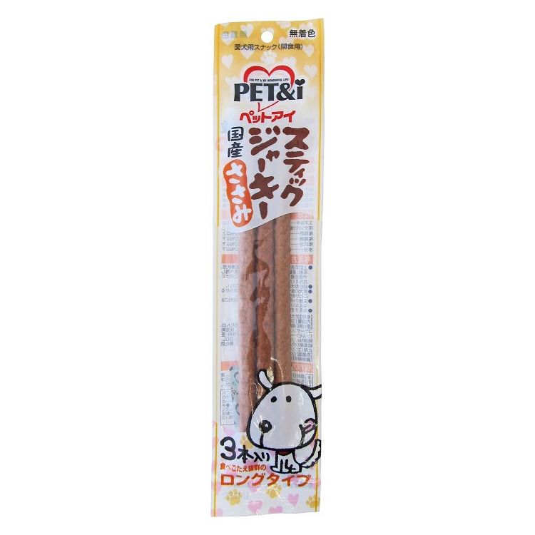 【商品説明】・食べ応え抜群のロングタイプジャーキー・国産、無着色【商品詳細】ペットフード肉類（ササミ、ムネ肉）、小麦粉、大豆たん白、コラーゲン、小麦グルテン、食塩、ビタミンE、保湿剤（ソルビトール、プロピレングリコール）、GDL、結着剤（ポ...