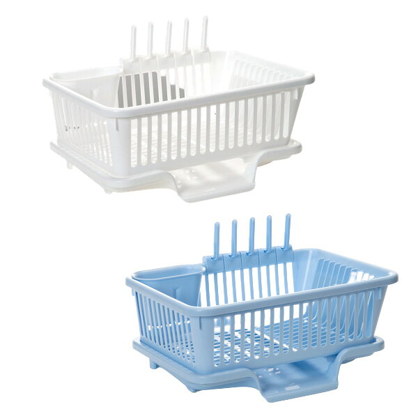 ●商品サイズ：幅45×奥行32.6×高さ18.2cm 972g●材質：ポリプロピレン●原産国：日本●完成品●タテ型●カラー：ホワイト、ブルー●特徴好きな所に取り付けできるコップ立て5コ付き。コップを置いたスペースが空いてかごを広く使えます。...
