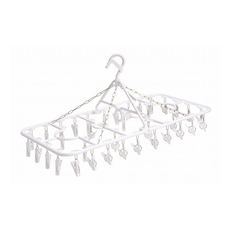 竿から落下防止のストッパー付きラバーが付いてるので強風でもズレにくいフック　丸棒フレームでたわみにくく丈夫ですサイズ（約）幅38×奥行77×高さ38cm材質:本体/ポリプロピレン　吊るし・バネ/銅線【代引きについて】こちらの商品は、代引きで...