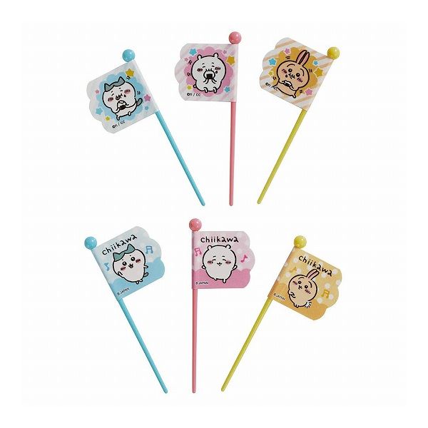 お弁当を彩るかわいいちいかわピック。12本1個あたりサイズ（約）幅2.4×奥行0.5×長さ6.7cm材質:ABS樹脂耐熱温度:70度耐冷温度:-30度電子レンジ、オーブン、食器乾燥機、食器洗い乾燥機等でのご使用はおやめください。【代引きにつ...