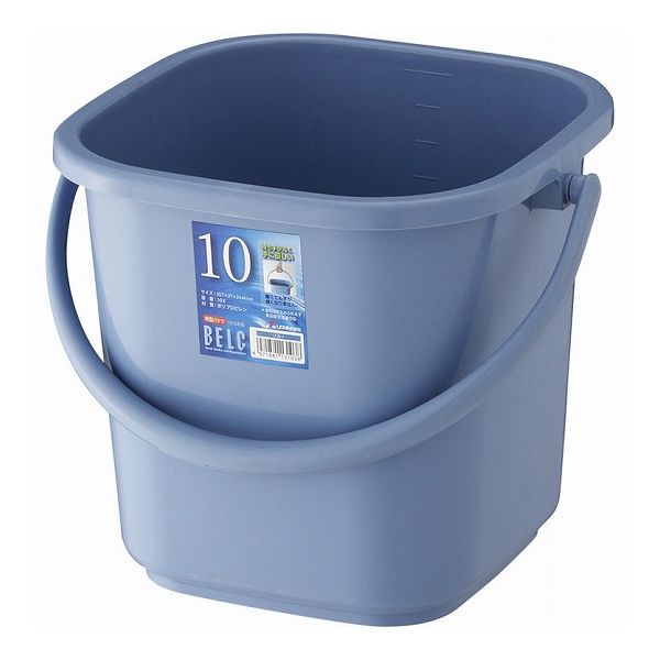 適握りやすいつくりの持ち手が特長の角型バケツ。持ち運び時の手に掛かる負担を軽減。食品衛生法適合品。外寸サイズ（約）幅30.5×奥行27×高さ24.4cm材質:PP重量（約）424g容量（約）10L【代引きについて】こちらの商品は、代引きでの...