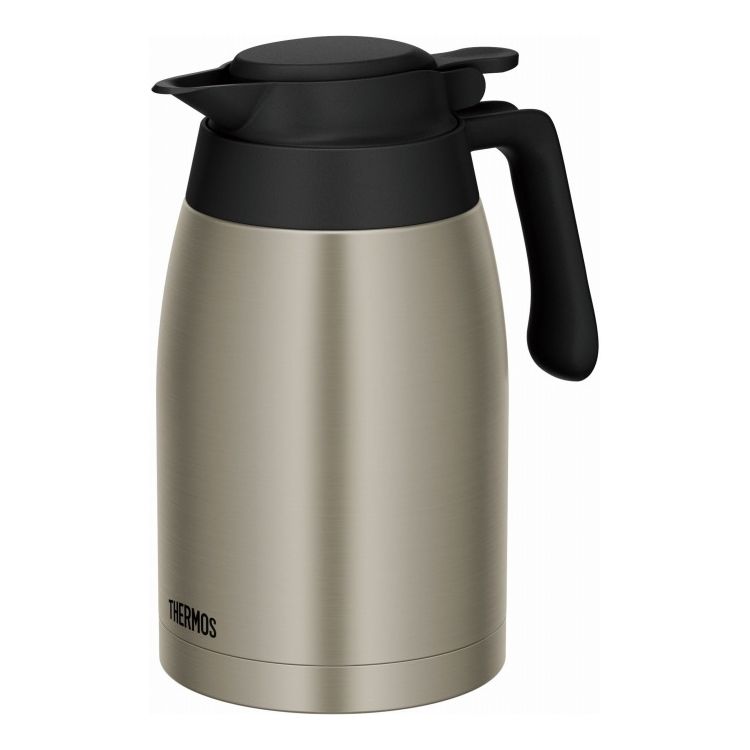 食洗機対応の卓上ポットが新登場！飲み頃長持ち。ステンレス製魔法びん構造で高い保温・保冷力。食洗機対応になって、お手入れ簡単！いつも清潔。押すだけで注げるワンタッチレバーで片手でもらくらく。約7cmの広口なので手が入りやすく、洗いやすい！サイ...