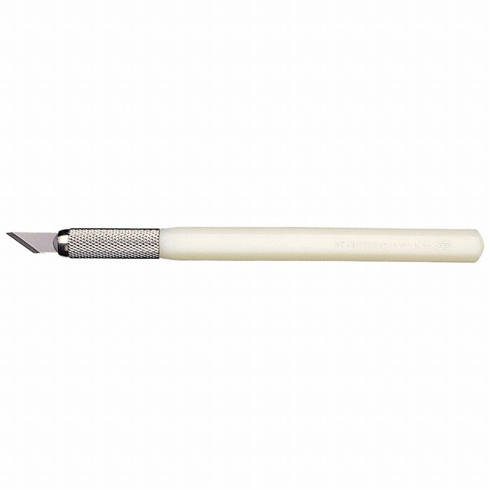 【商品詳細】アートワークや切り絵などの繊細な切り抜きに。大きめサイズのDL刃（刃先35°）。軸が握りやすい六角タイプ。乳白色のホルダー。樹脂パーツは、油や薬品に強い素材を使用。D刃より少し大きめのDL刃を使用、ぐっと扱いやすくなりました。用...
