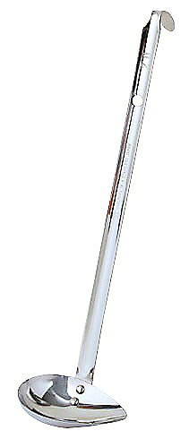 【商品詳細】全長：約250mm容量：20cc外径（長手側）：70mm柄長：230mm重量：約62g18−8ステンレススチール日本製【送料について】北海道、沖縄、離島は送料を頂きます。
