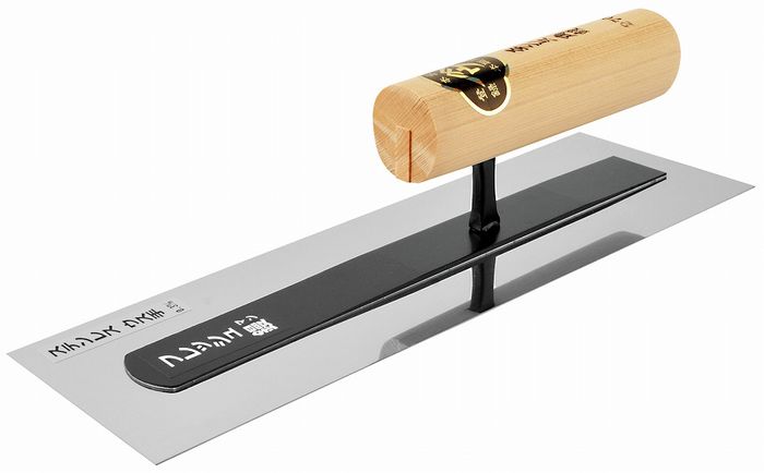 【商品詳細】接着タイプのしなる角鏝です。珪藻土にもOKです。用途：本職用角鏝全長：273mm重量：226g板厚：0．3mm刃：ステンレス、柄：木【送料について】北海道、沖縄、離島は送料を頂きます。