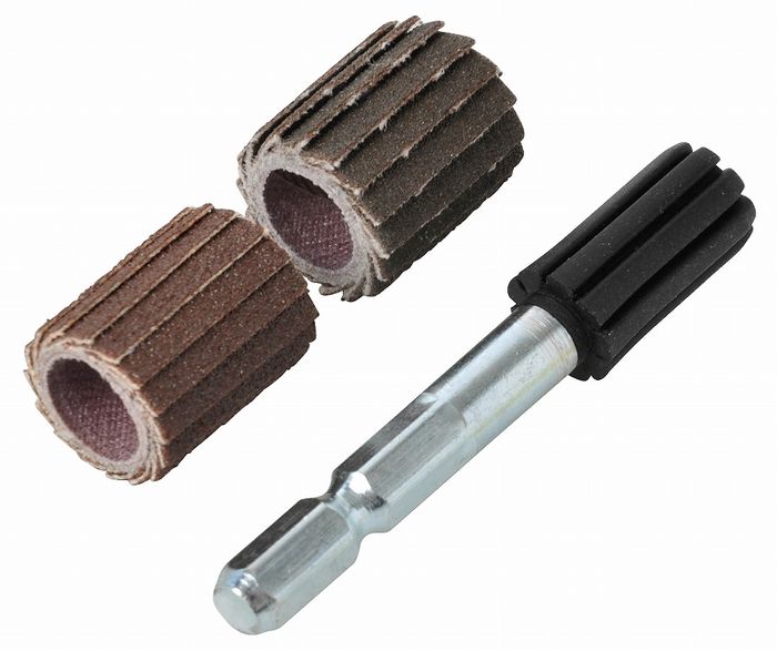 【商品詳細】点ではなく面で作業、作業効率約5倍。ホルダーとホイルが脱着式、ゴミの量が約1/5．用途：金属のサビ・塗料はがし・木工研磨・ガラス、タイルの面取り・刃物手入れセット内容：万能ホイルA＃80/C＃120/専用ホルダー×各1（A砥粒は...