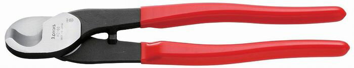 【商品詳細】鋭利な刃で、ケーブル線を強力に切断します。美しい切り口です。ケーブル線60mm2切断可能。ケーブル（銅線）切断専用。呼び寸法：235mm用途：電気工事関係、電気資材関係、土木、建築、機械組立修理など広範囲に使用切断能力：VVF（...