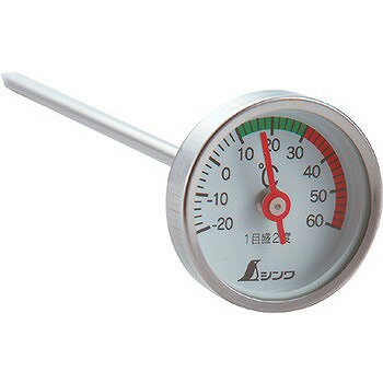 【商品詳細】発芽・育苗管理に最適です。地中の温度を測定するための温度計防滴構造ですので多少水がかかっても大丈夫です。それぞれの温度範囲を色分けしてあるので、一目で読み取れます。精度：＋-2℃測定範囲：-20〜60℃1目盛：2℃注意:用途以外...