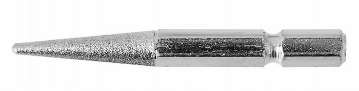 【商品詳細】電気ドリル・インパクトドリルドライバー等に取り付けてご使用下さい。意匠登録第1002836・意匠登録第1013135・意匠登録1002838用途：ガラス・焼入材・鉄鋼を削る、磨く、研ぐ全長：60mm重量：12g六角軸：6．35m...